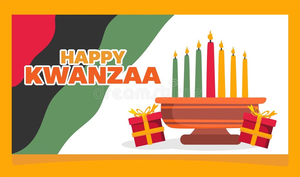 Happy Kwanzaa Day with Kwanzaa Candles Stock Vector - Illustration of ...