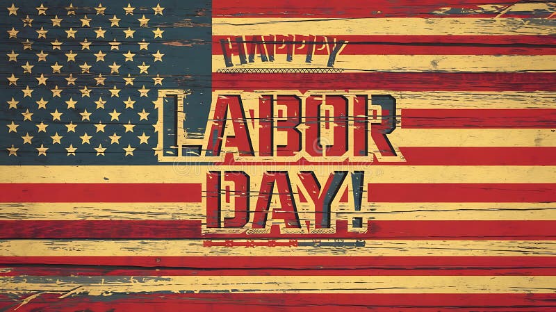 Happy Labor Day American Flag Wooden Background Stock Image - Image of ...