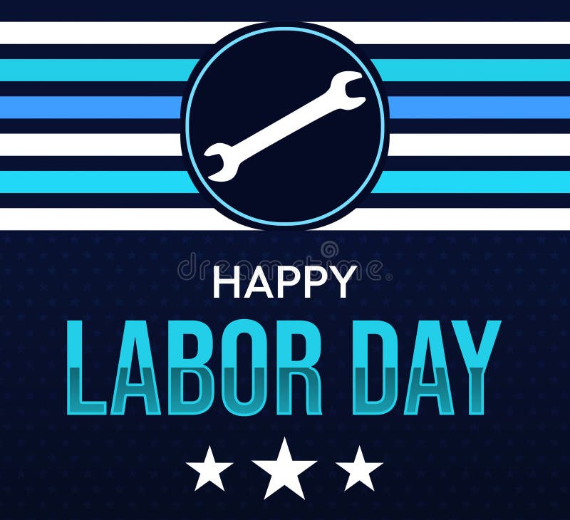 Happy Labor Day Background with Blue Color Shapes and Typography Under ...