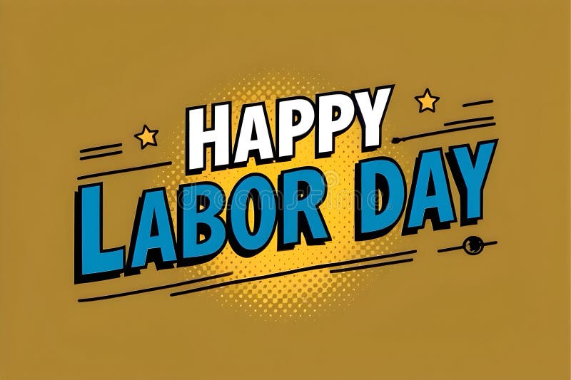 Happy Labor Day Background with Digital Design Art Stock Illustration ...