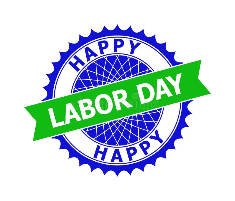 HAPPY LABOR DAY Bicolor Clean Rosette Template for Watermarks Stock ...