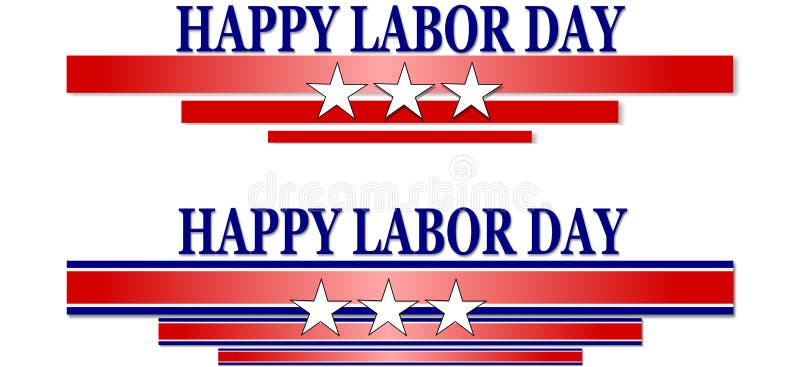 Happy Labor Day, Blue Flag with Stars Stock Illustration - Illustration ...