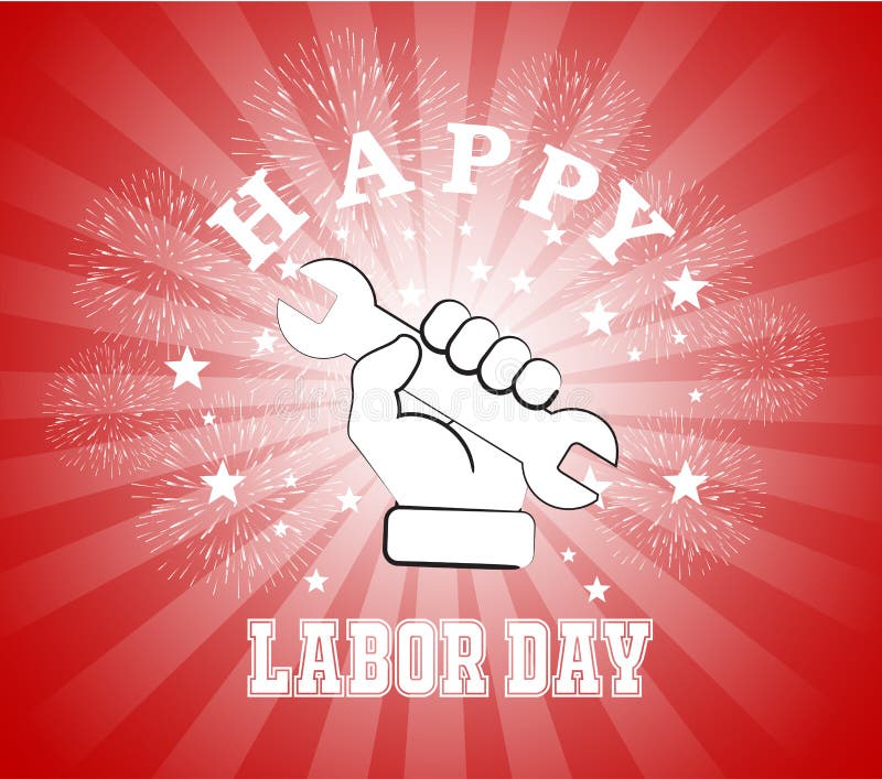 Happy Labor Day Card Design Stock Vector - Illustration of decorative ...