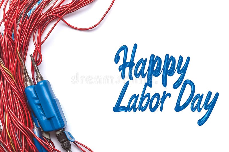 Happy Labor Day Electrical Worker Tools Stock Illustration ...