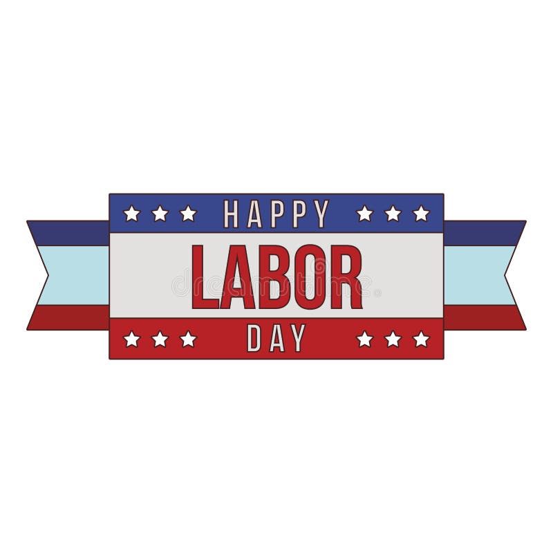 Happy labor day emblem stock vector. Illustration of democratic - 147542375