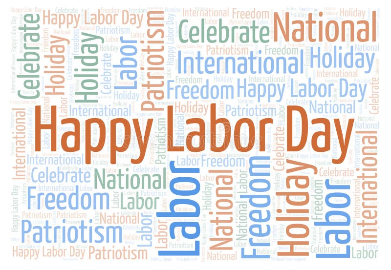 Happy Labor Day Horizontal Word Cloud. Stock Illustration ...