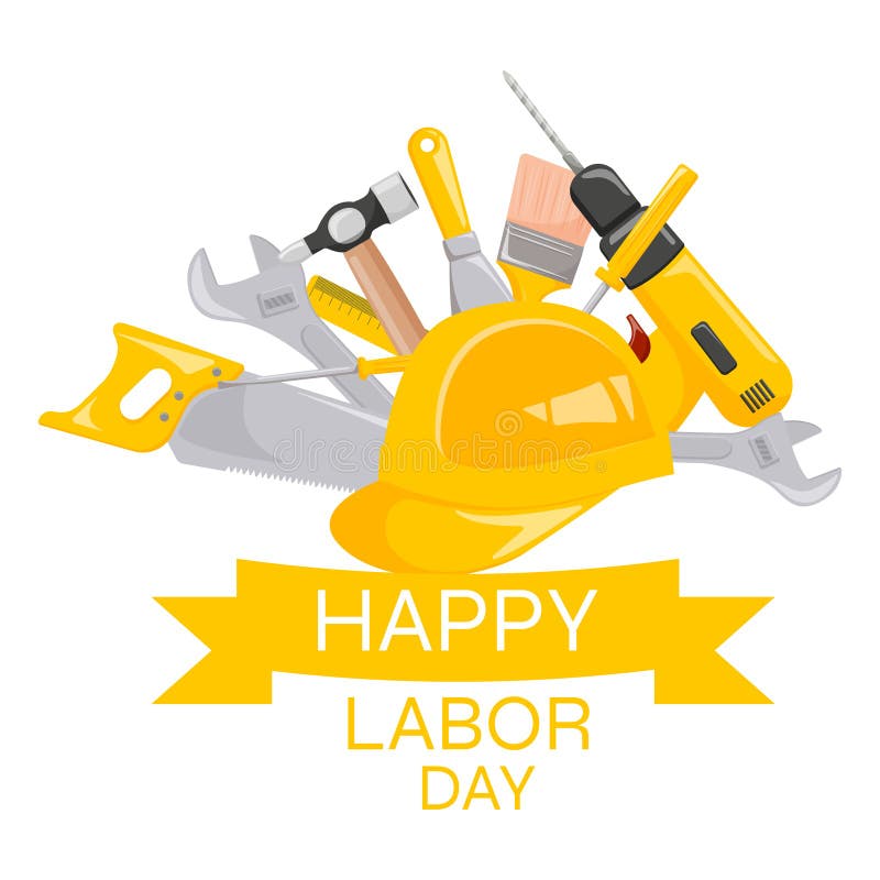 Happy Labor Day. International Labor Day with Work Tools. Working Day ...