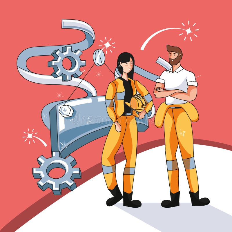 Happy Labor Day Label Workers Construction and Decoration Stock ...