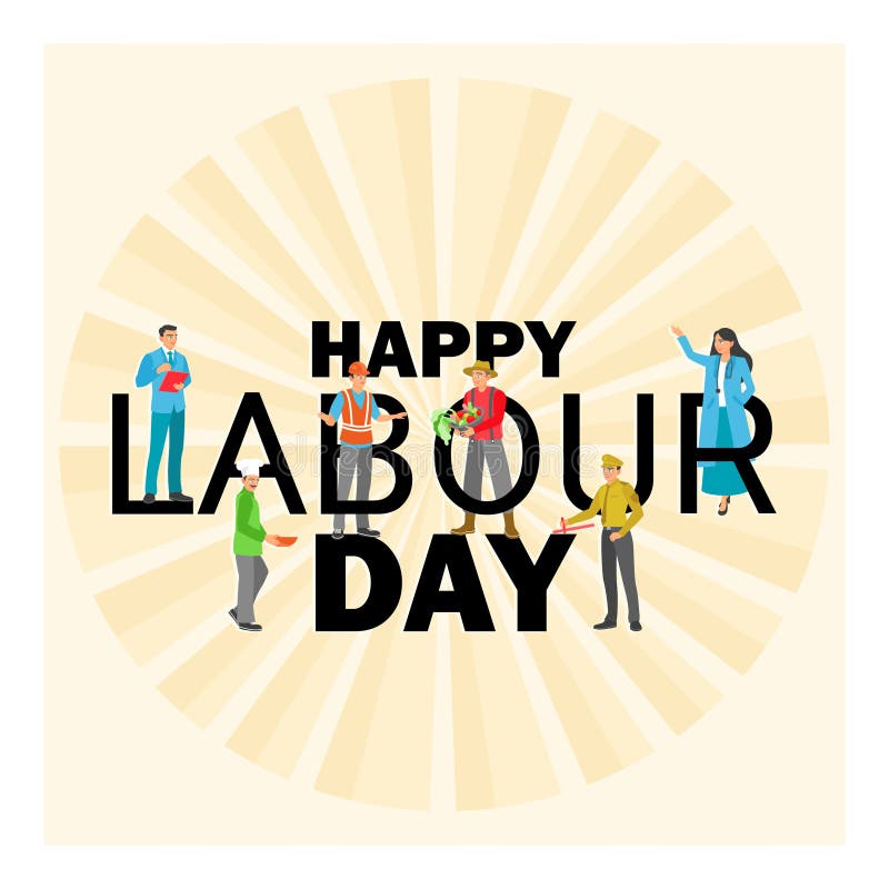 Happy Labor Day. People with Various Professions. Labor Day Concept ...
