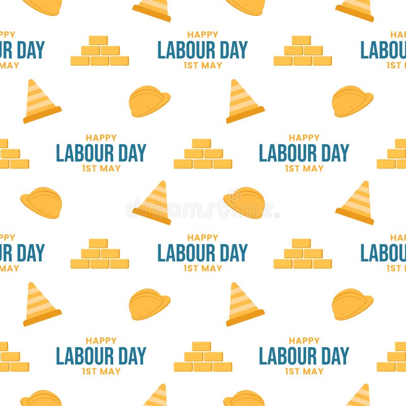 Happy Labor Day Seamless Pattern Design Illustration with Different ...