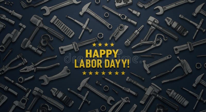 Happy Labor Day! Tools Background Stock Illustration - Illustration of ...