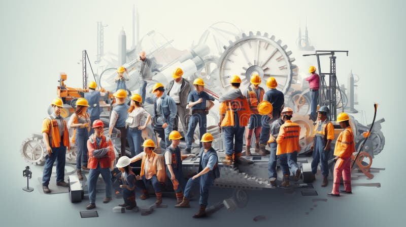 Happy Labor Day Top View International Worker39s Day Stock Illustration ...