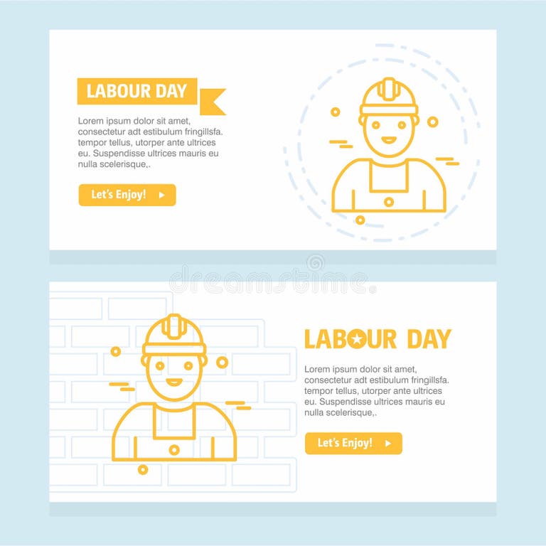 Happy Labour Day Design with Yellow Theme Vector Stock Vector ...