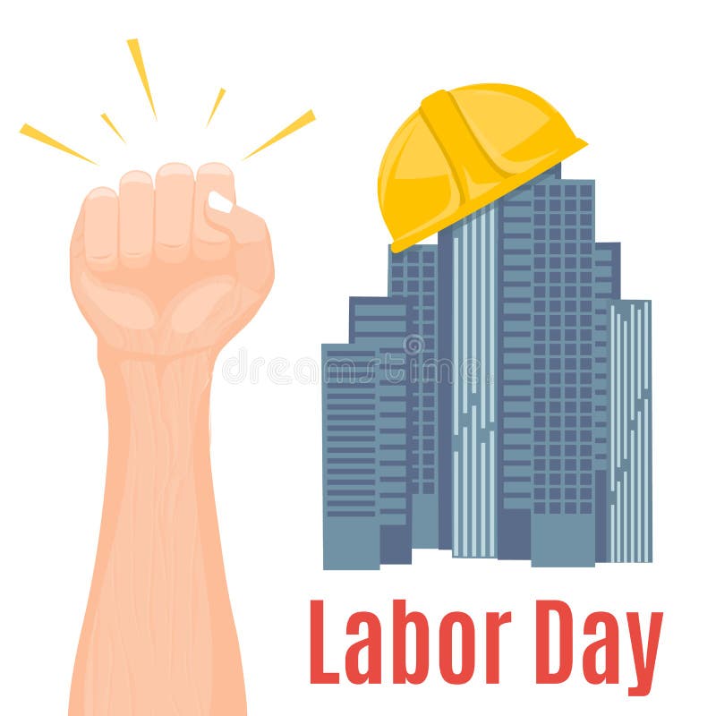 Happy Labour Day, First of May with Clenched Fist Stock Vector ...