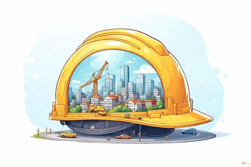 Happy Labour Day. Future Building Construction Engineering Project Concept Iconic Graphic Design ...