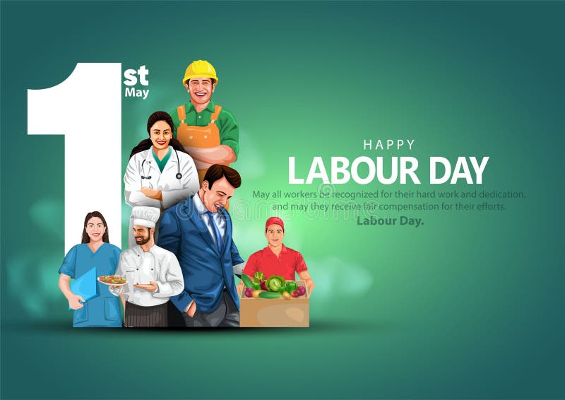 Happy Labour Day or International Workers Day Vector Illustration with ...