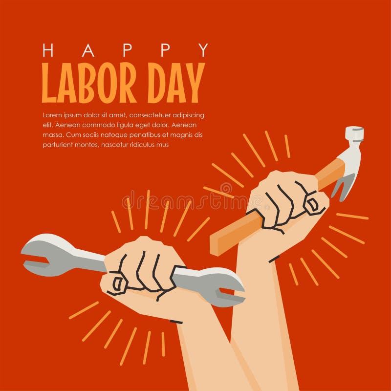 Happy Labour Day Poster Template Vector Stock Vector - Illustration of ...