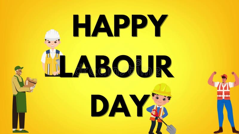 Happy Labour Day Video Animation Stock Footage - Video of united ...