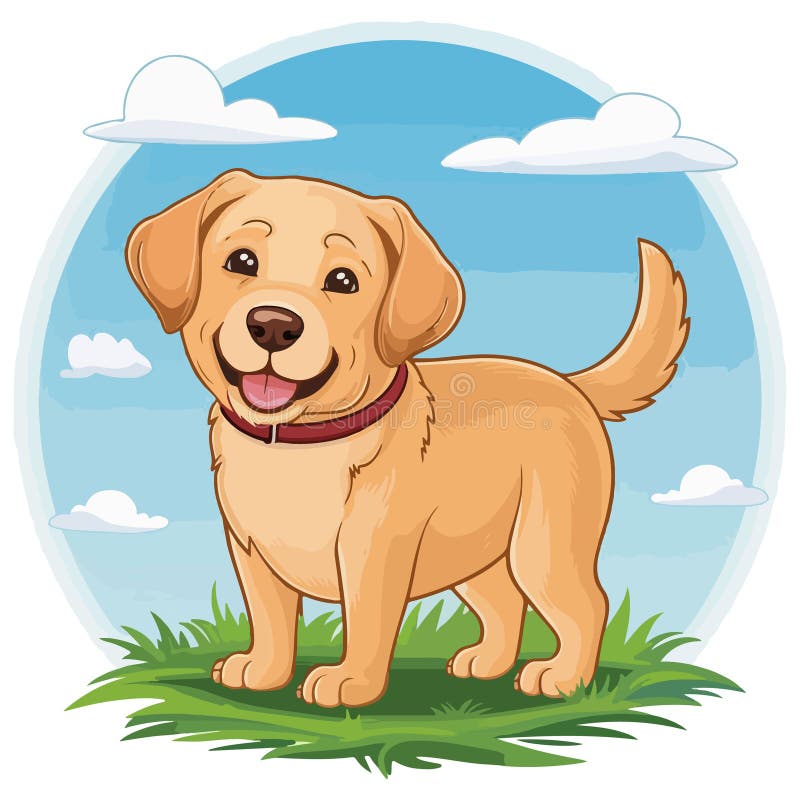 Happy Labrador Dog Cartoon Vector Design Stock Vector - Illustration of ...