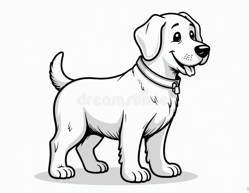 Happy Labrador Retriever Cartoon Illustration Stock Illustration ...