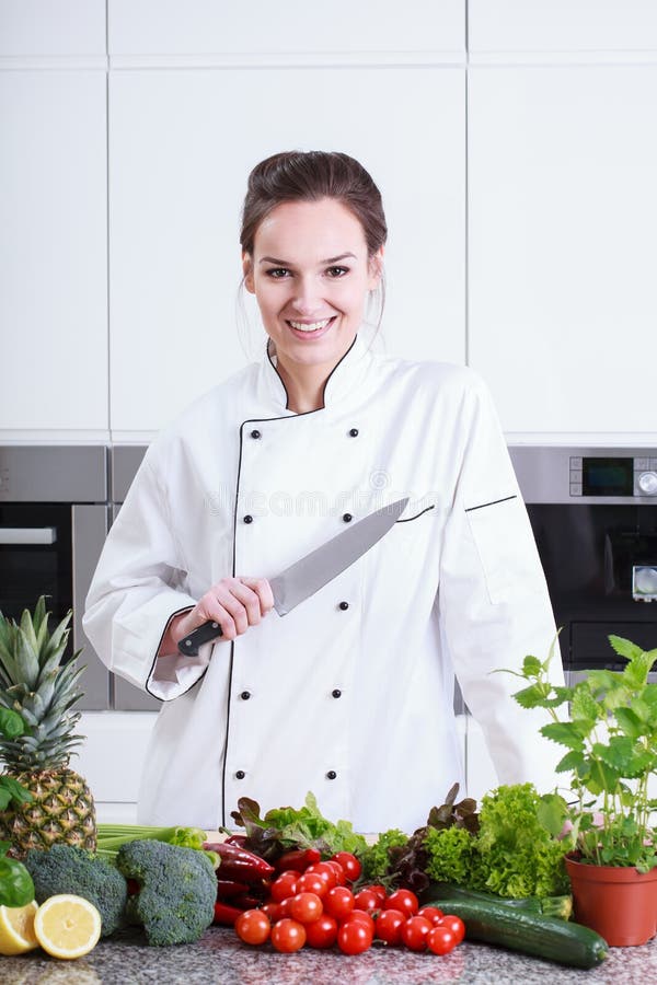 Lady Cook Wearing Apron, Holding a Wooden Spoon Stock Image - Image of ... Lady Cook Wearing Apron, Holding a Wooden Spoon Stock Image - Image of ...