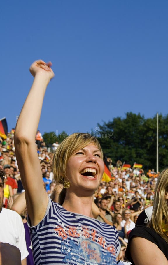 Happy lady fan stock photo. Image of ball, european, hola - 928480