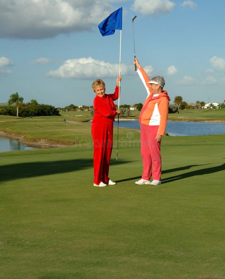Happy Lady Golfers Celebrate Stock Photo - Image of excited, game: 4734642