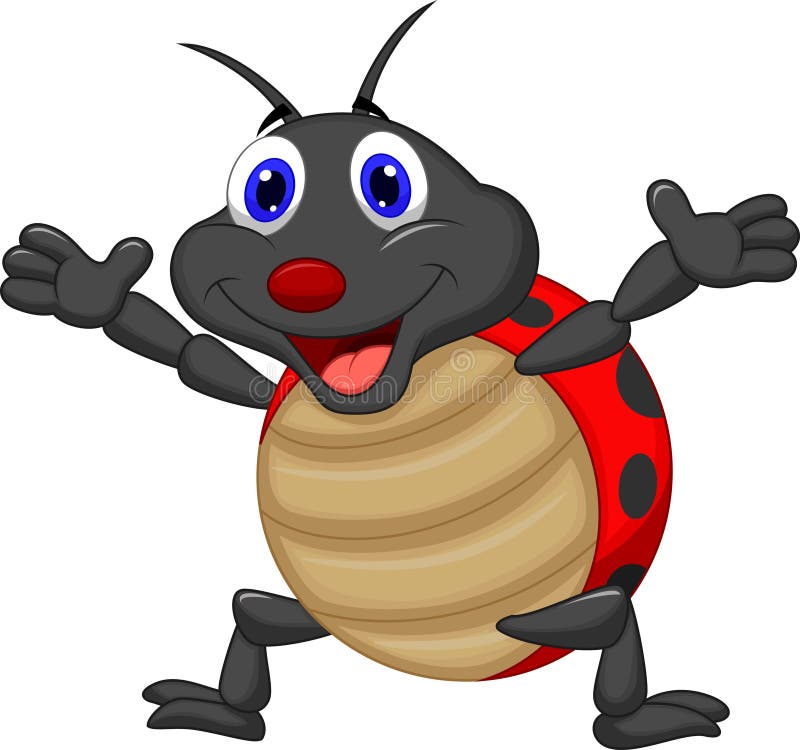 Happy ladybug flying stock vector. Illustration of happy - 98485958