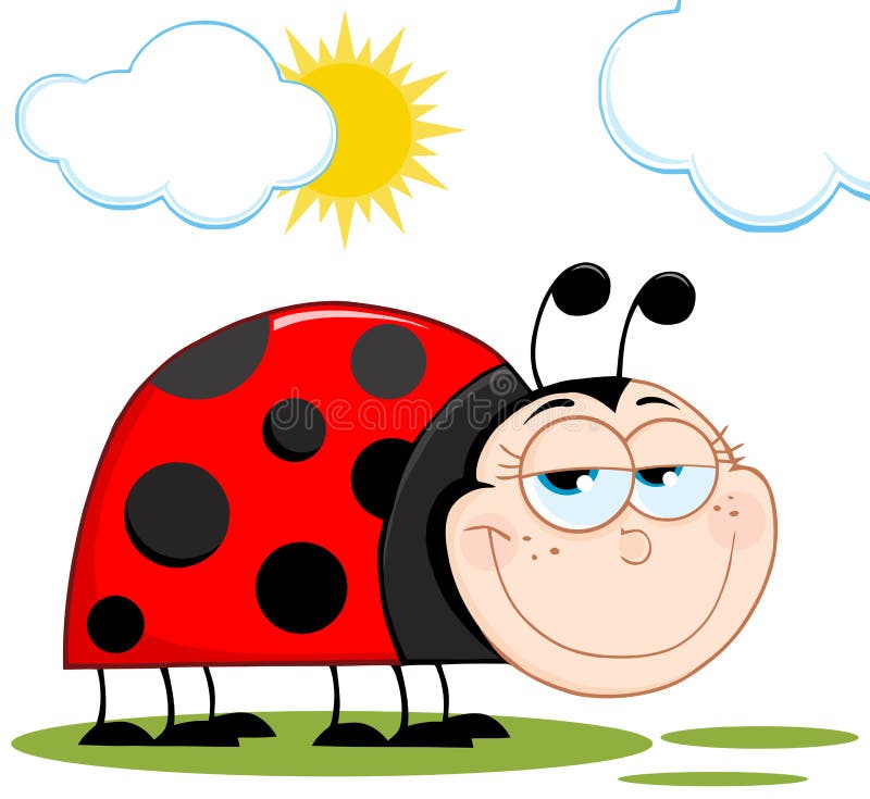 Happy Ladybug in the Sunshine Stock Vector - Illustration of mascot ...
