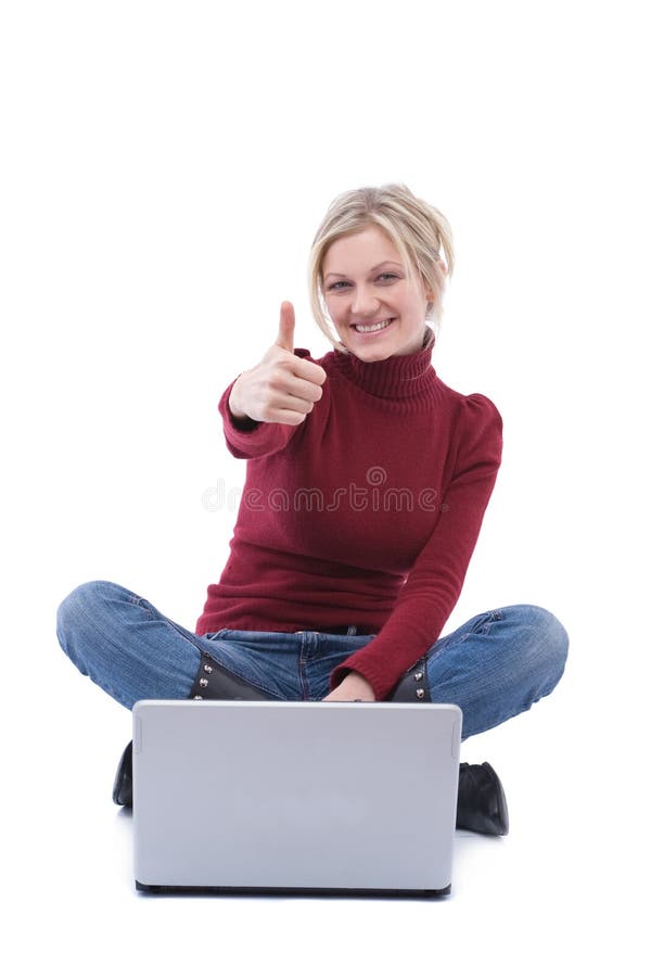 Happy with laptop stock photo. Image of people, technology - 7042722