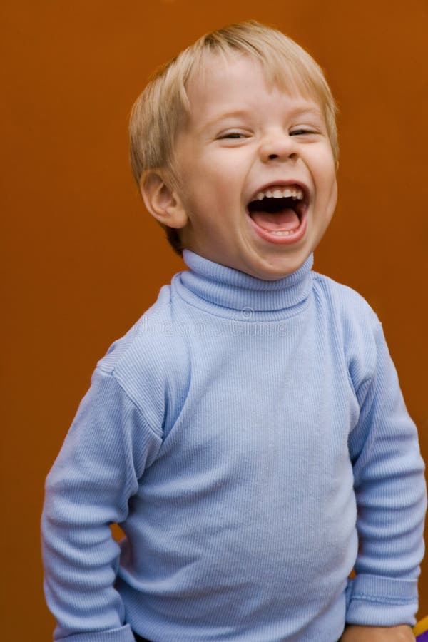 Happy laughing boy stock photo. Image of outdoor, blue - 3172710