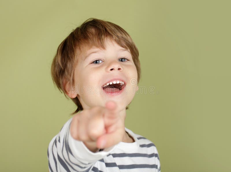 Boy Laughing And Pointing