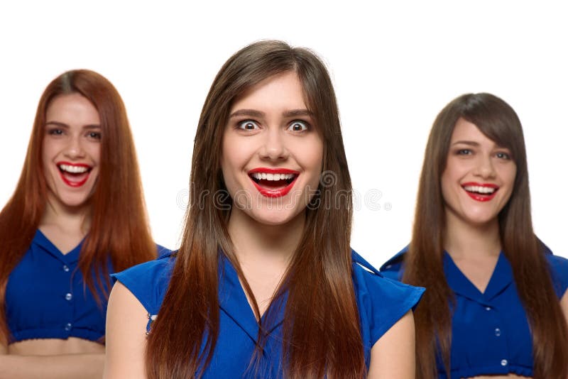 Happy laughing triplets stock photo. Image of happiness - 102879410