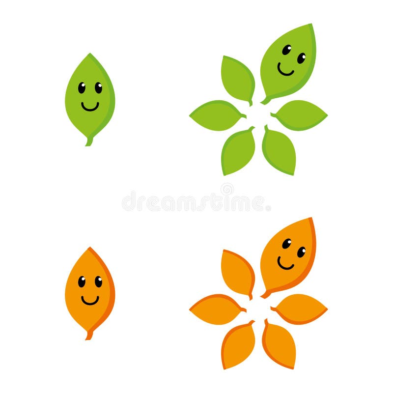 Happy Leaf Family stock vector. Illustration of clip - 18258050