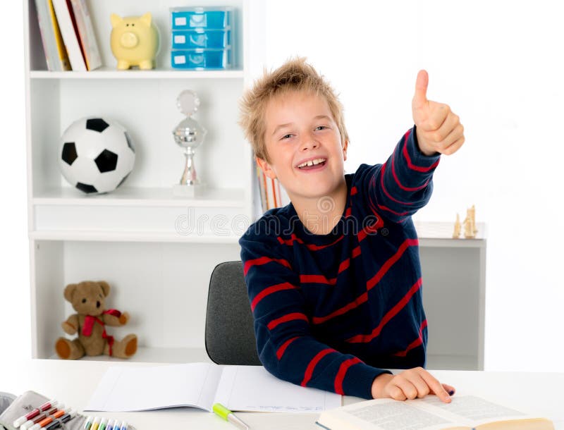 Happy learning boy stock image. Image of nursery, handsome - 45717487