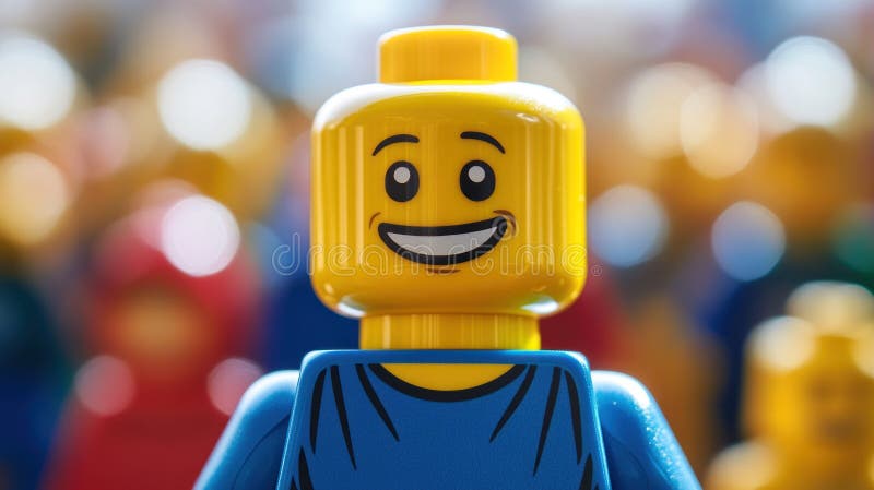 Lego Minifigure with a Smile Stock Illustration - Illustration of ...