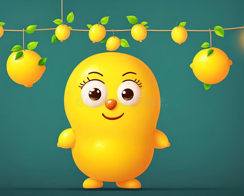 Happy Lemon Character stock photo. Image of fruit, green - 313785616