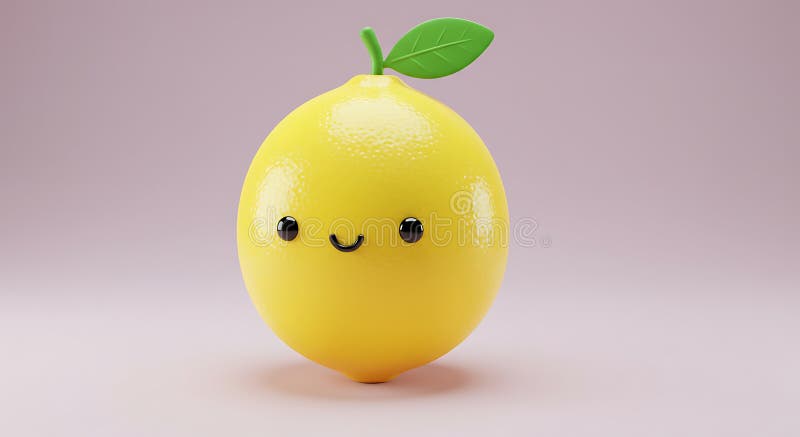Happy Lemon: a Cheerful 3D Rendered Illustration Stock Illustration ...
