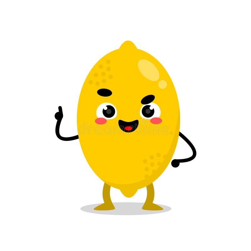 Happy Lemon Cute Character Mascot Stock Vector - Illustration of lemon ...