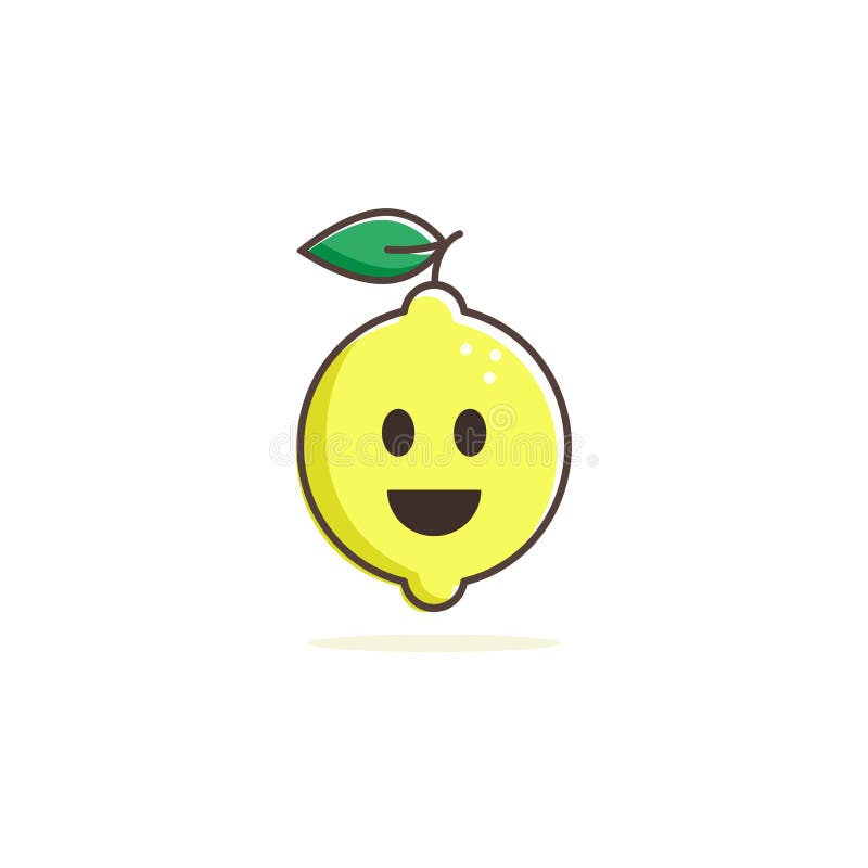 Happy Lemon Icon, Vector Mascot Smile Flat Design Stock Vector ...