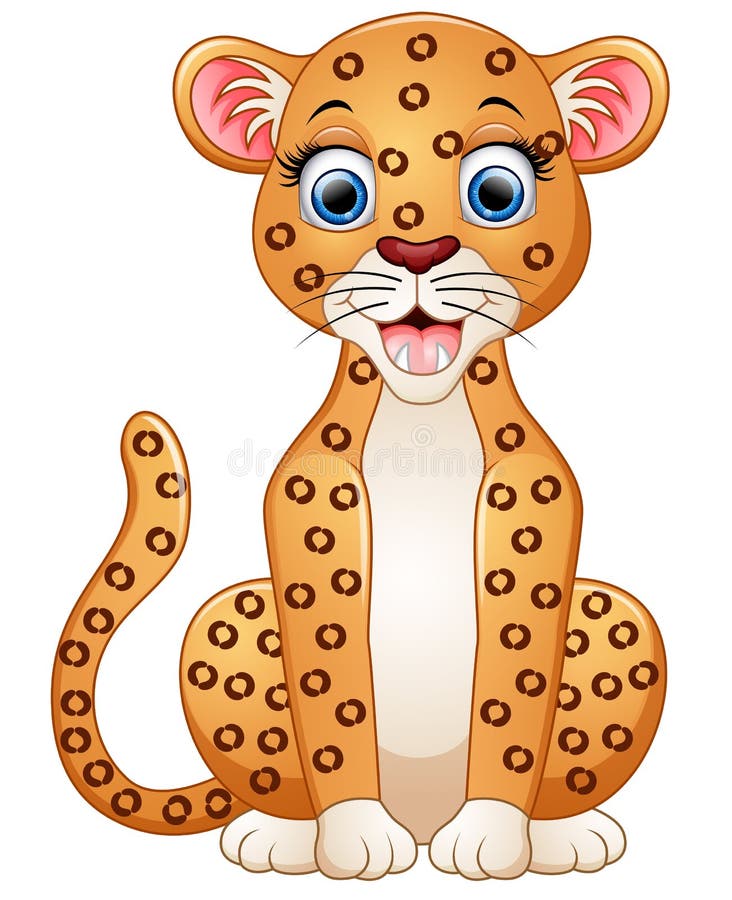 Happy Leopard Cartoon Sitting Stock Vector - Illustration of cartoon ...