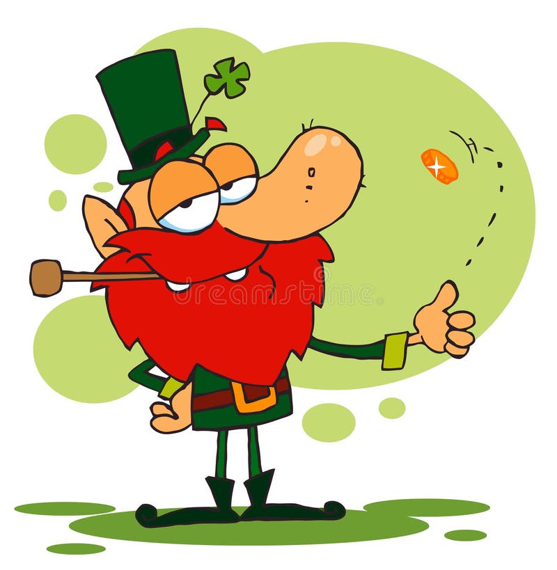 Leprechaun with a Smoking Pipe. Stock Illustration - Illustration of ...