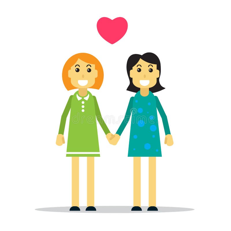 Happy Lesbian Couple Stock Illustration Illustration Of Conceptual