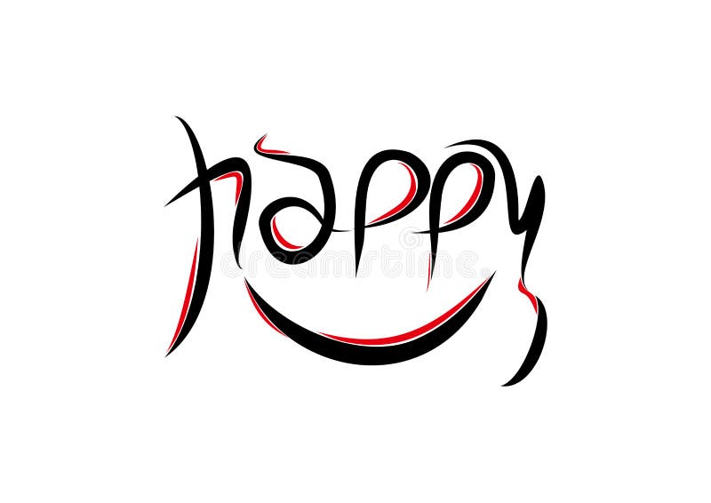 I`m Happy Lettering Text. Modern Calligraphy Style Vector Illustration ...