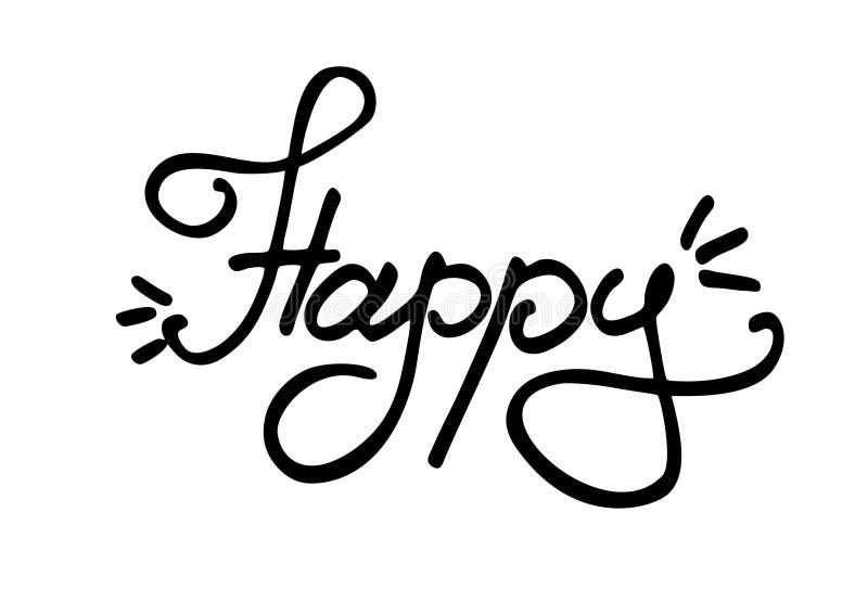 Happy Lettering on a White Background Stock Vector - Illustration of ...