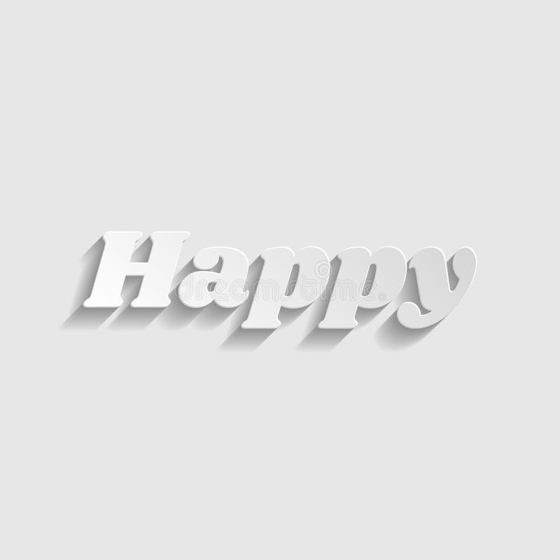 Happy Letters Slogan. Paper Style Icon. Illustration Stock Illustration ...