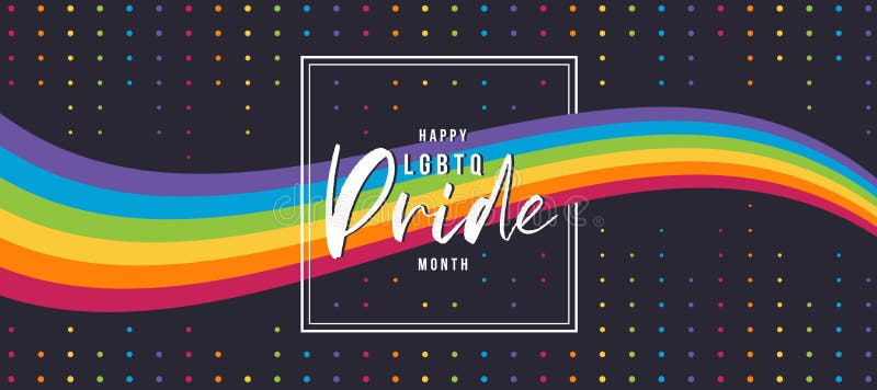 Happy LGBTQ Pride Month Typography Text in Circle Banner on Abstract ...