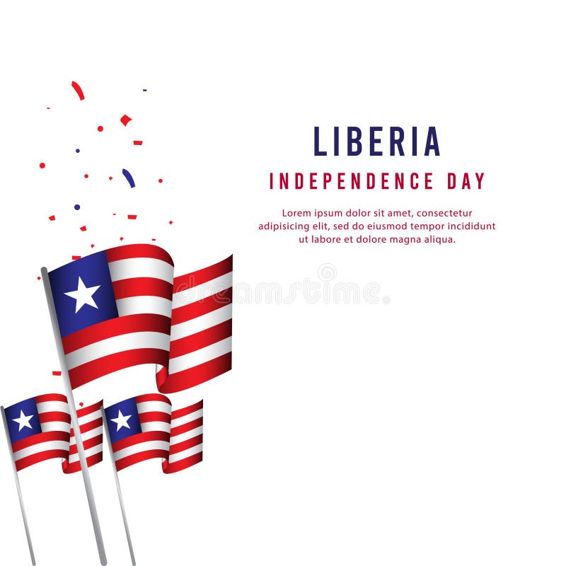 Happy Liberia Independence Day Celebration Poster Vector Template ...