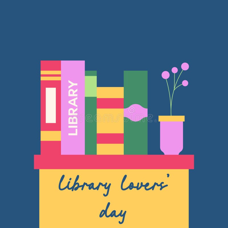 Happy Library Lovers Day Illustration Stock Vector - Illustration of ...