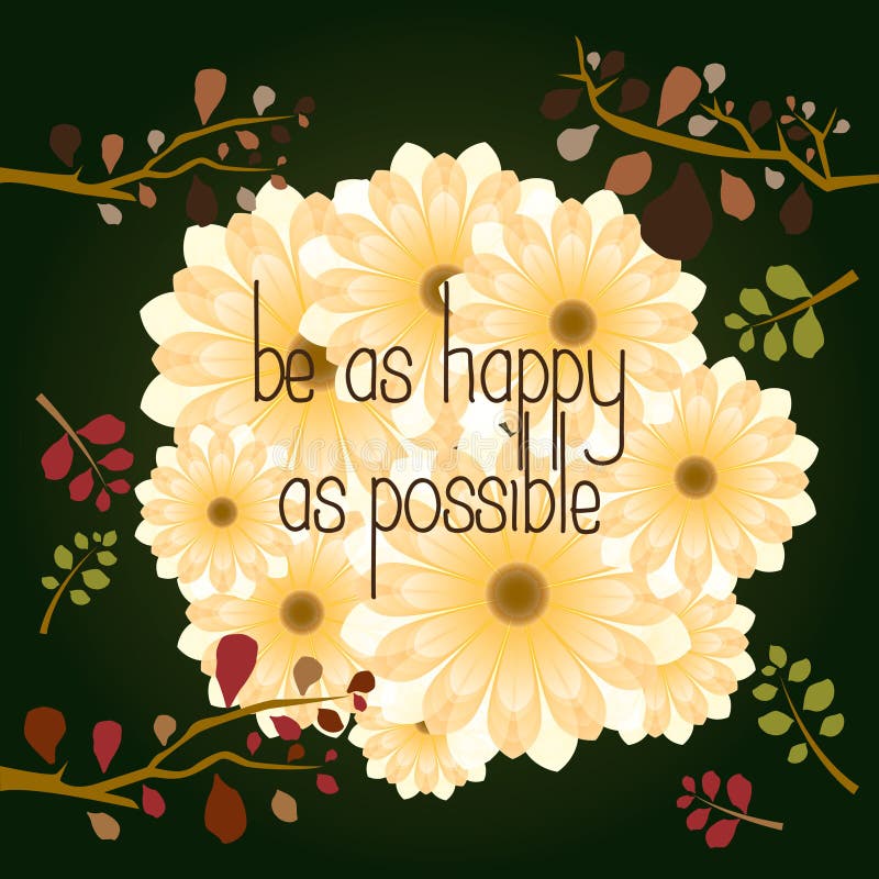 Happy Life Quote Design. Vector Illustration Decorative Design Stock ...